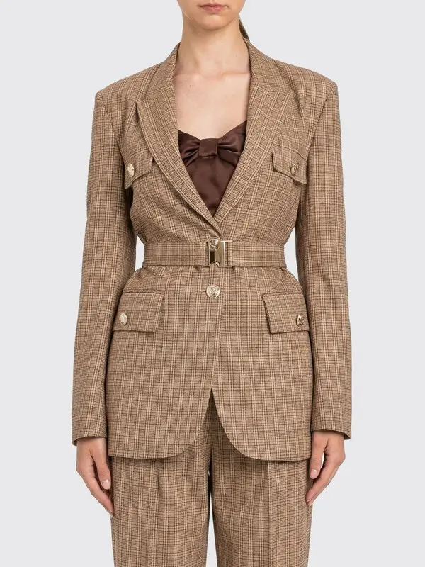 TWINSET Single-breasted Viscose Blend Blazer - Brown