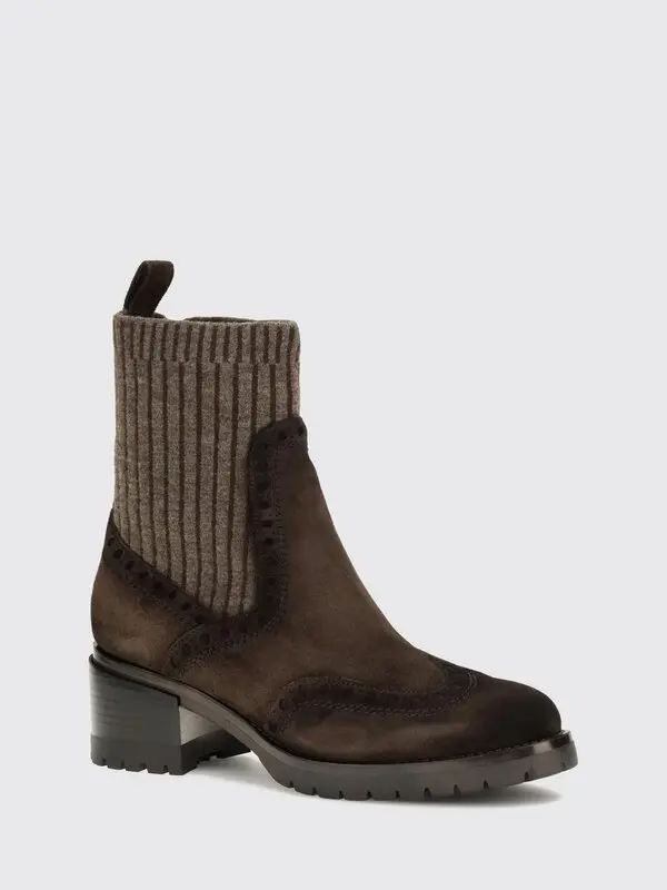 Santoni Calf Leather Chelsea Boots With Lug Sole