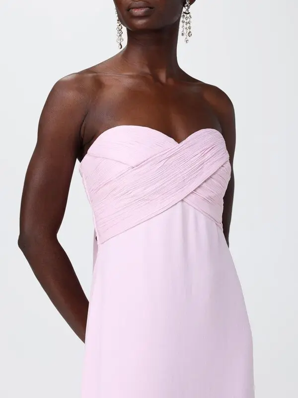 SELF-PORTRAIT Long Chiffon Dress With Applied Flowers