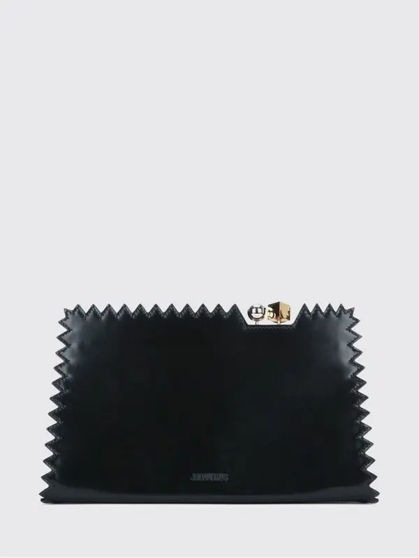 Jacquemus Le Salon Leather Clutch With Textured Edges