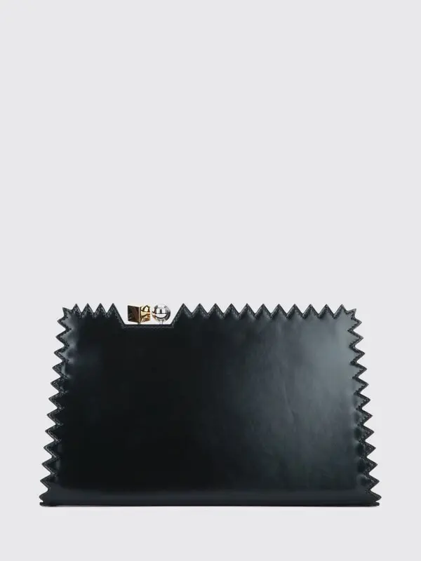 Jacquemus Le Salon Leather Clutch With Textured Edges