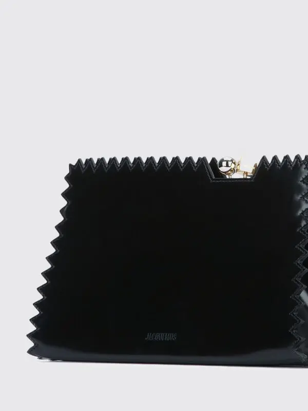 Jacquemus Le Salon Leather Clutch With Textured Edges