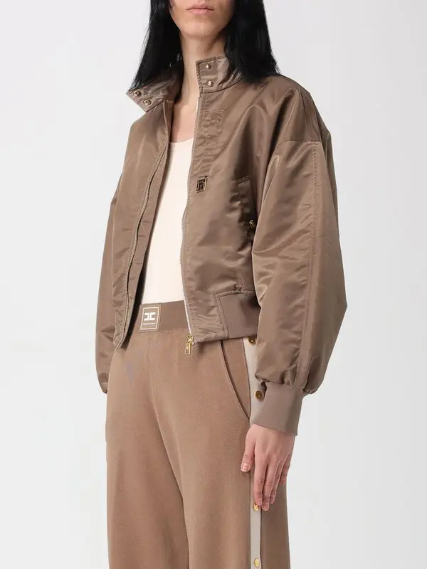 Elisabetta Franchi Technical Fabric Bomber Jacket