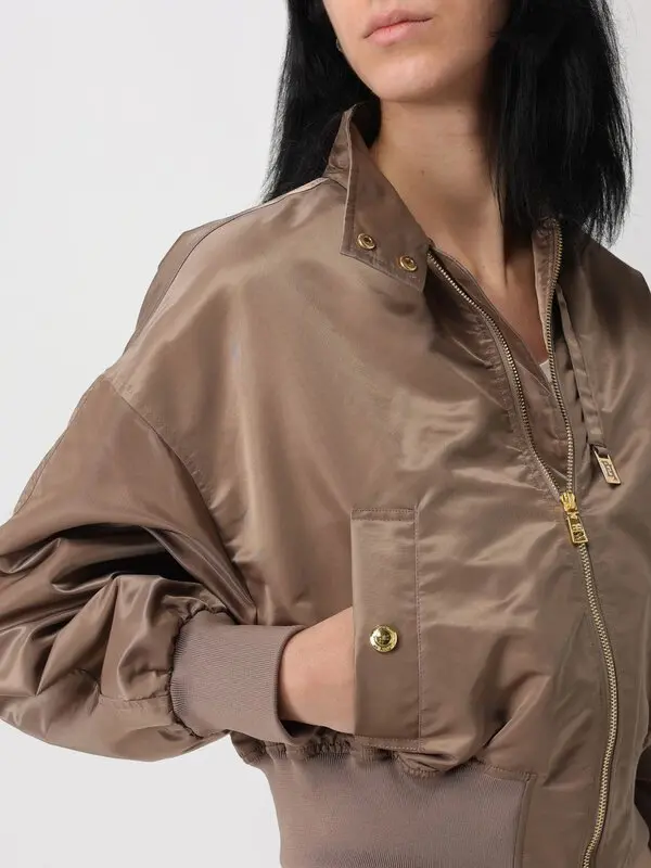 Elisabetta Franchi Technical Fabric Bomber Jacket