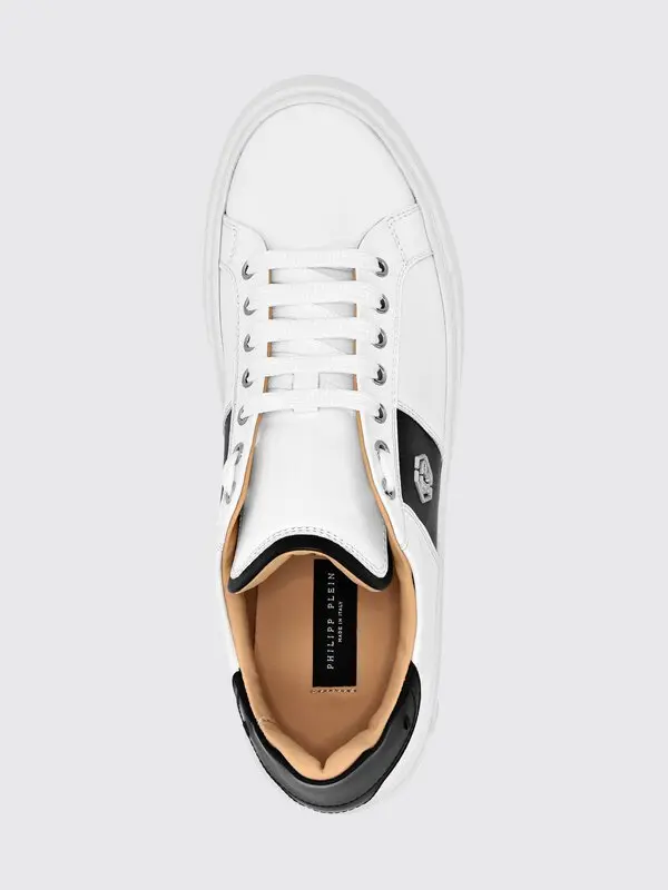 Philipp Plein Hexagon Monogram Logo Smooth Leather Low-top Sneakers