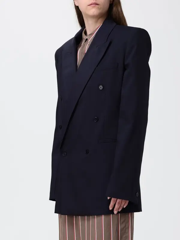 THE FRANKIE SHOP Double-breasted Wool Blend Blazer With A Relaxed Fit