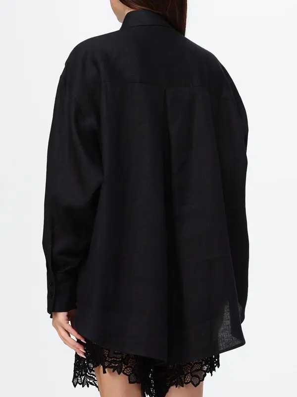 Ermanno Scervino Relaxed Fit Linen Shirt With Lace Inserts