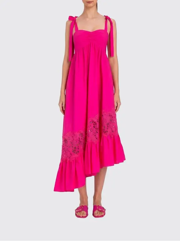 TWINSET Asymmetric Cotton Dress With Inserts