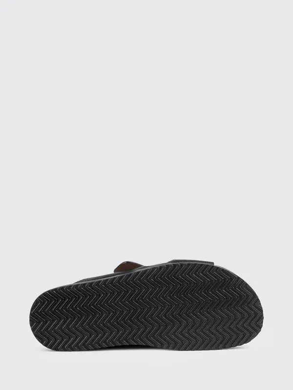 DOUCAL'S Grained Leather Strap Sandals With Adjustable Strap And Open Toe