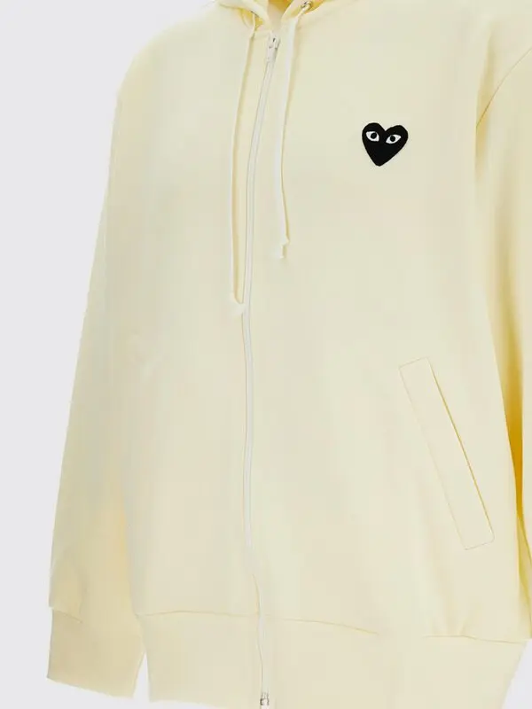 Play Comme Des Garcon Zip-up Hooded Sweatshirt In Polyester With Logo