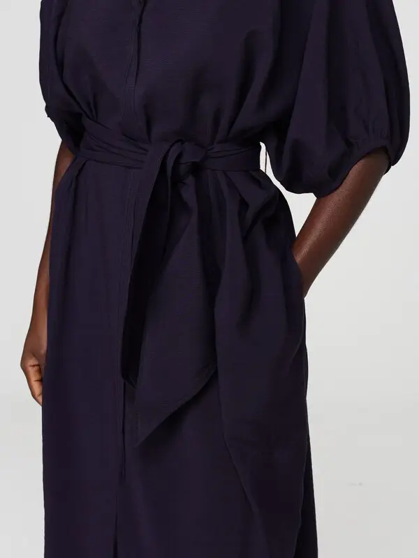 Soeur Midi Jersey Dress With Balloon Sleeves And Belt