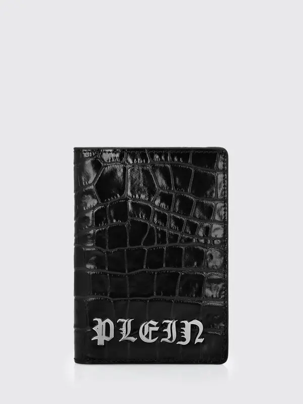 Philipp Plein Bifold Calfskin Leather Wallet With Metal Logo