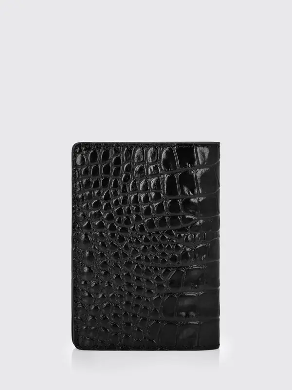 Philipp Plein Bifold Calfskin Leather Wallet With Metal Logo