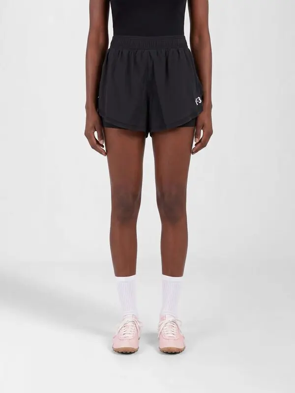 Y3 Stretch Technical Fabric Sports Shorts With Elasticated Mid-rise Waist
