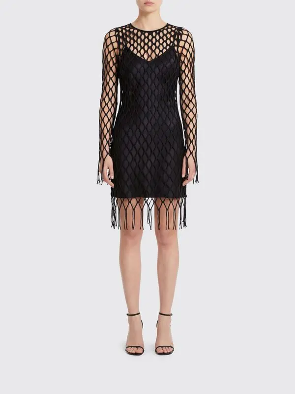 Christopher Esber Perforated Viscose Blend Dress - Brown