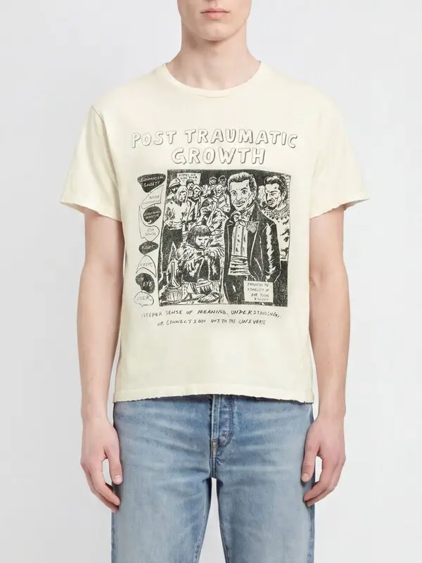 GALLERY DEPT. Vintage-style Graphic Print Cotton T-shirt - Beige