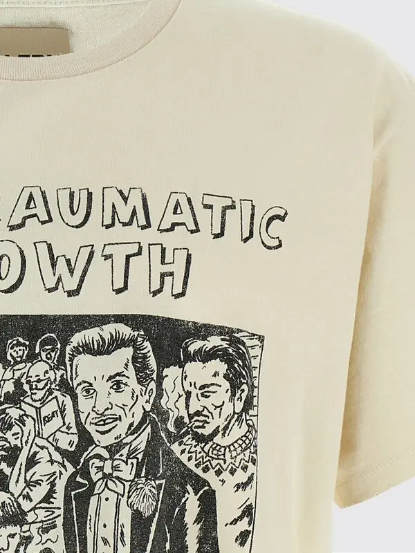 GALLERY DEPT. Vintage-style Graphic Print Cotton T-shirt - Beige