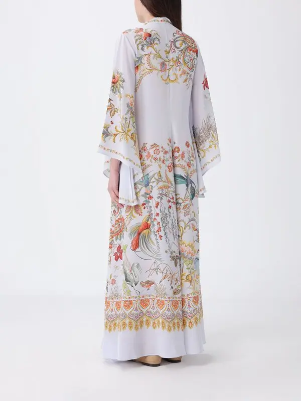 Etro Silk Kaftan Dress With Paisley Print