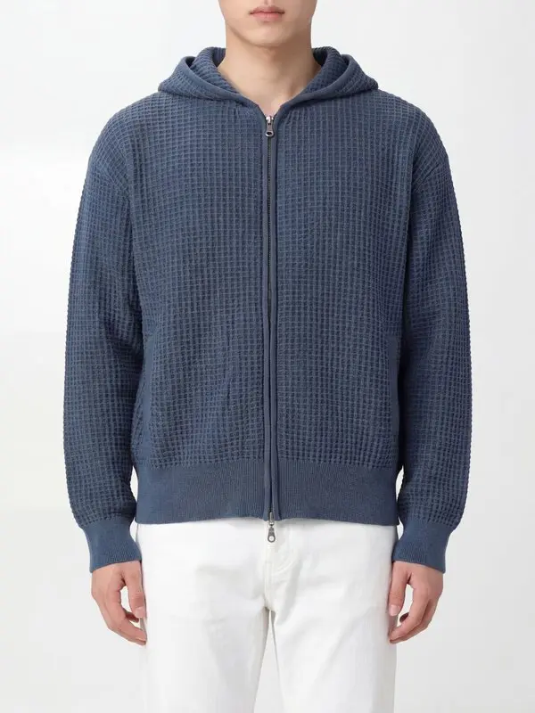 COOR Relaxed Fit Cotton Zip-up Hoodie - Blue