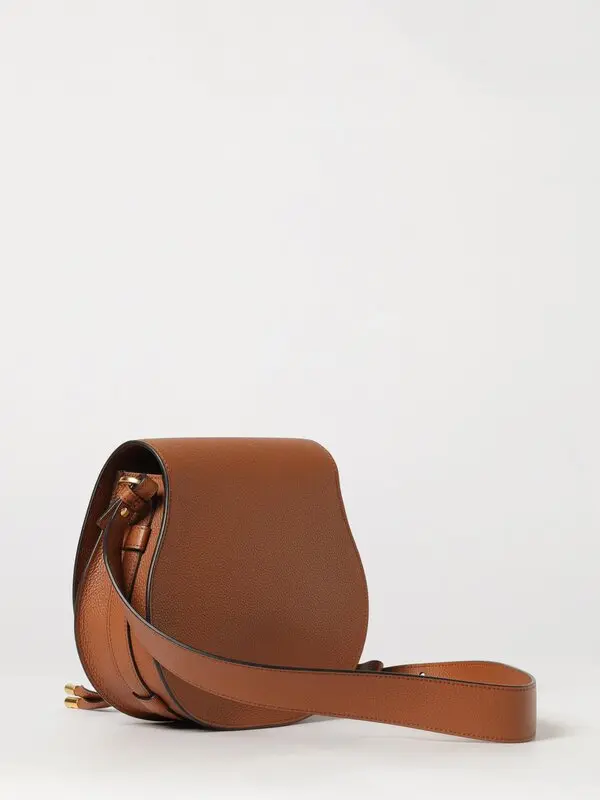 Chloé Marcie Grained Calfskin Mini Crossbody Bag - Earth