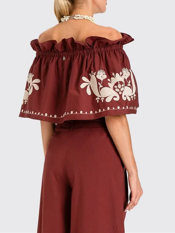 TWINSET Liberty Cotton Crop Top