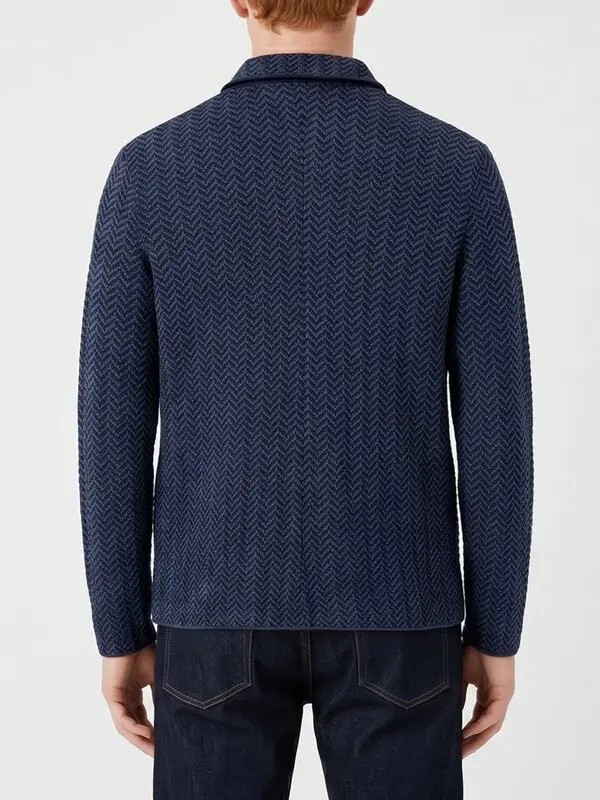 Giorgio Armani Single-breasted Blazer In Chevron Viscose