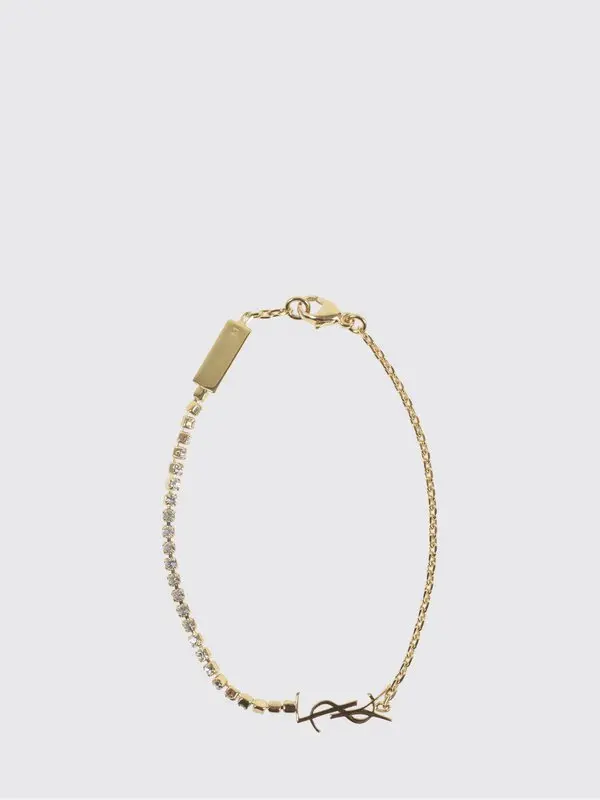 Saint Laurent Cassandre Brass Bracelet With Monogram - Gold