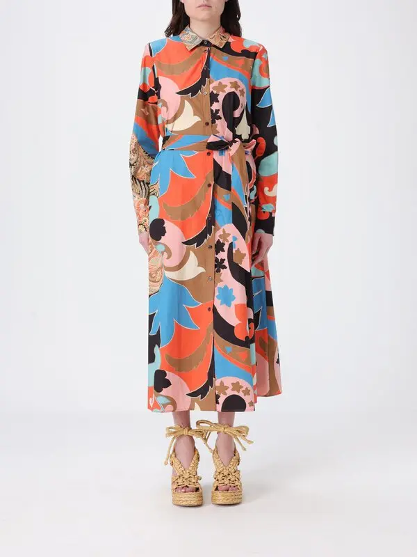 Etro Silk Shirtdress With Paisley Print - Blue