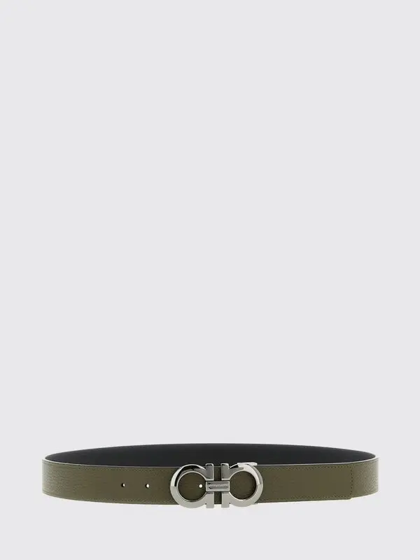 FERRAGAMO Gancini Reversible Grained Leather Belt