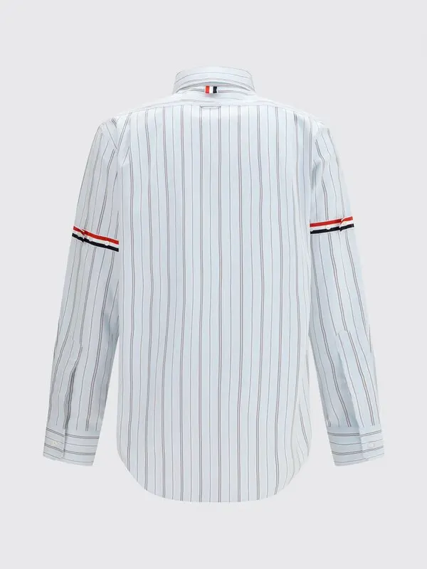 Thom Browne Striped Cotton Shirt With Button-down Collar