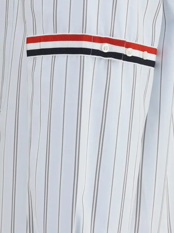 Thom Browne Striped Cotton Shirt With Button-down Collar