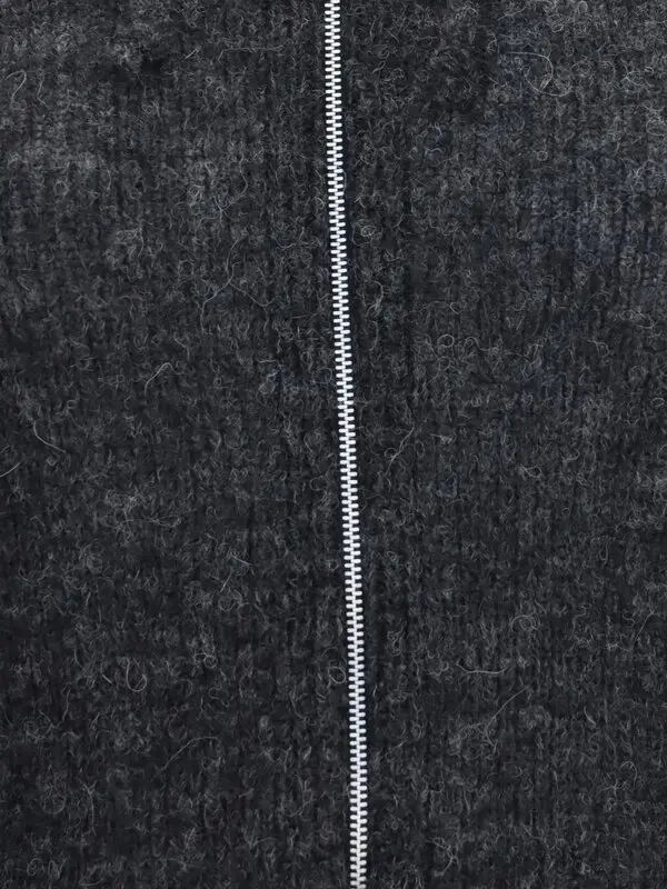 Our Legacy Slim Fit Alpaca Wool Knit Zip Hoodie - Black