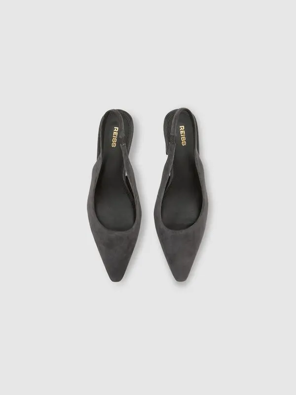 REISS Leather Slingback Court Shoes