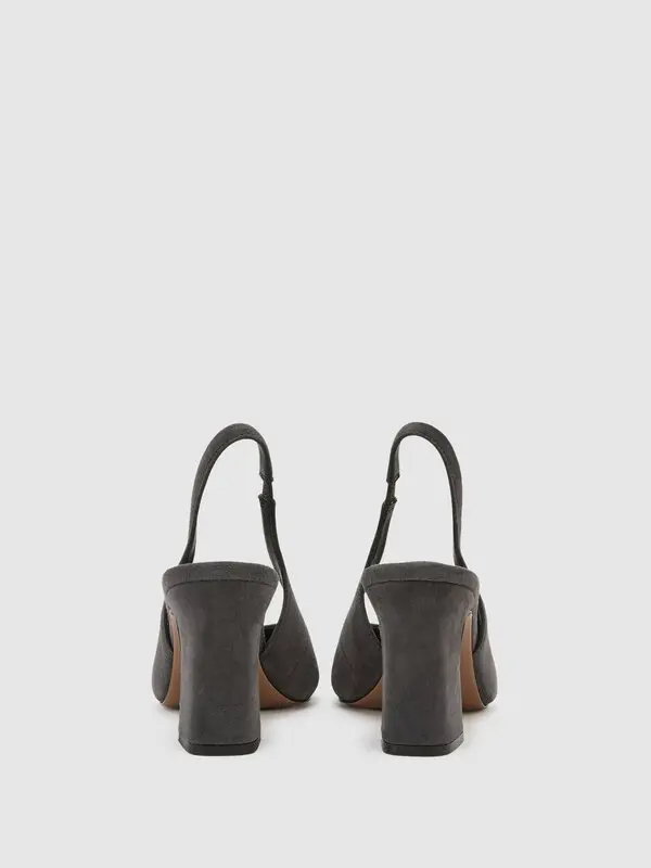 REISS Leather Slingback Court Shoes