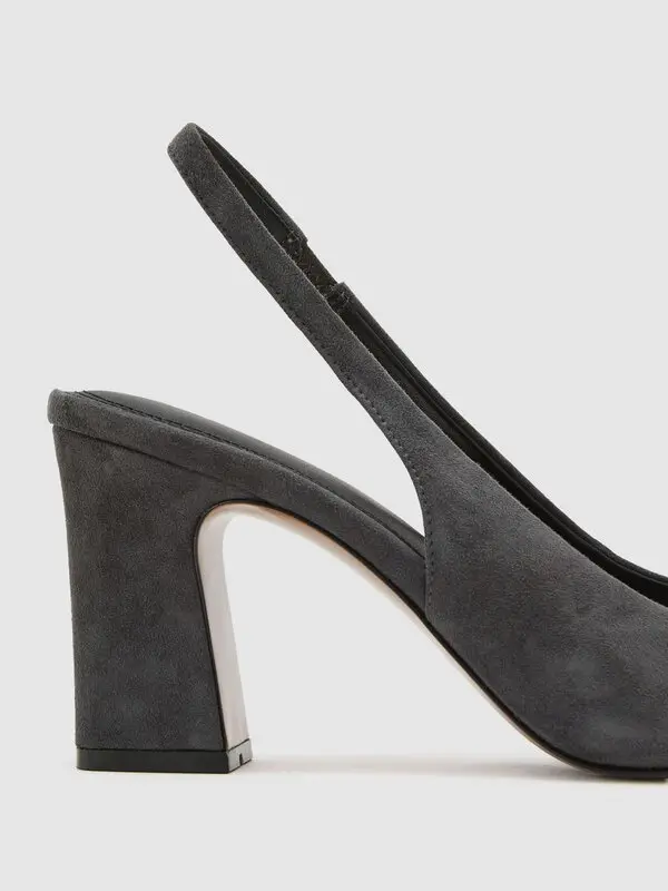 REISS Leather Slingback Court Shoes