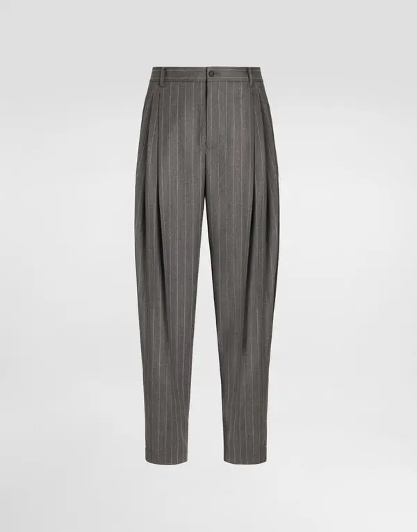 Dolce & Gabbana Pinstriped Virgin Wool Trousers - Multicolor