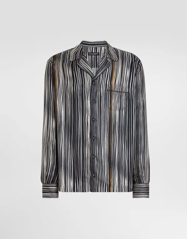 Dolce & Gabbana Stripe-print Hawaii Silk Twill Shirt Shirts