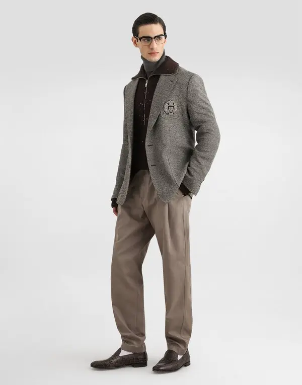 Dolce & Gabbana Portofino Single-breasted Jacket In Birdseye Wool Suits And Blazers