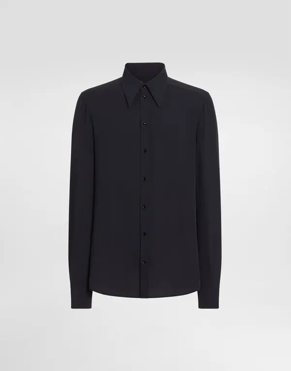 Dolce & Gabbana Crêpe De Chine Shirt Shirts - Blue