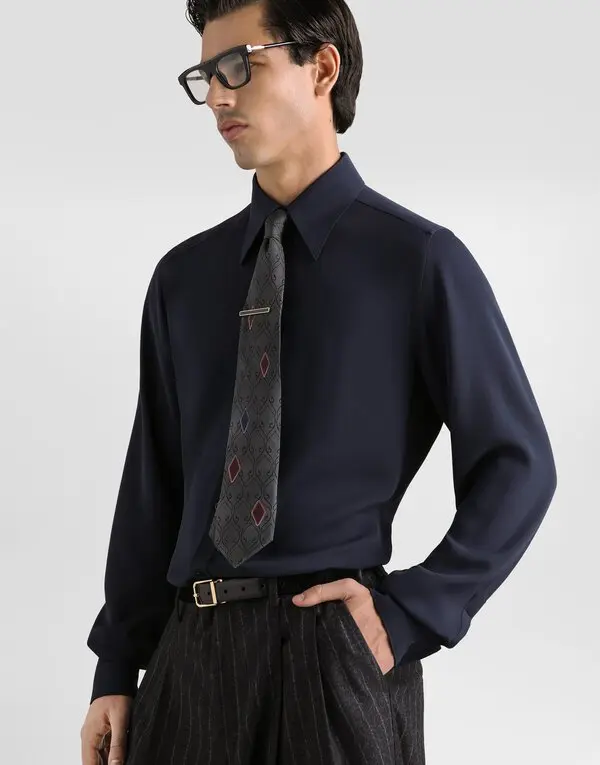 Dolce & Gabbana Crêpe De Chine Shirt Shirts - Blue