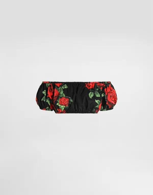 Dolce & Gabbana Rose-print Poplin Top Collection - Multicolor