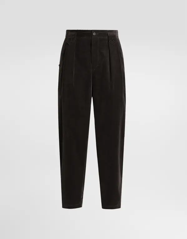 Dolce & Gabbana Velvet Pleated Trousers - Grey