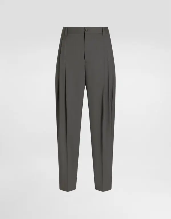 Dolce & Gabbana Tailored Stretch Wool Trousers - Grey