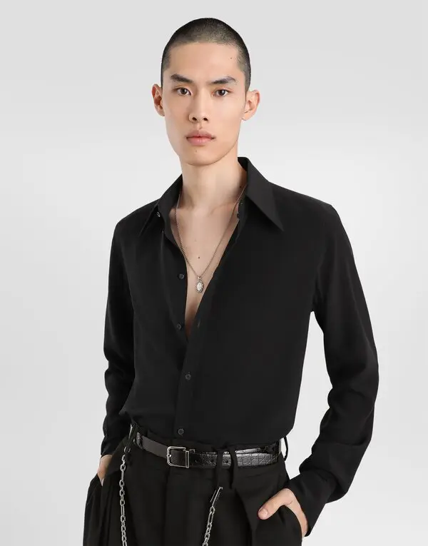 Dolce & Gabbana Gold Crêpe De Chine Shirt Shirts - Black