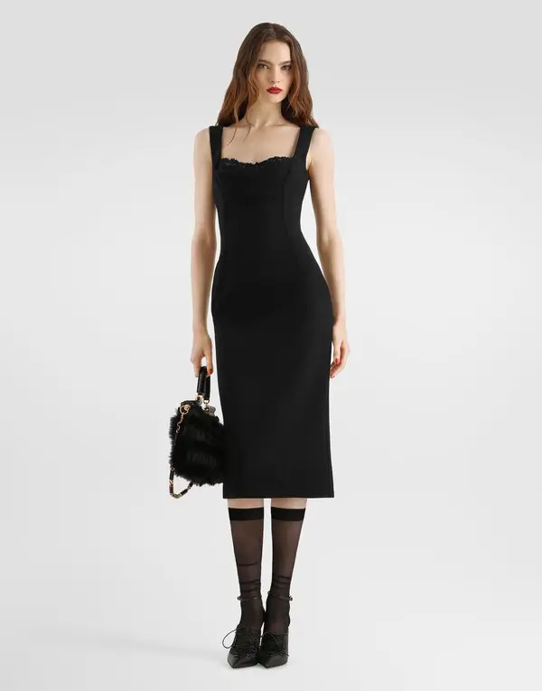 Dolce & Gabbana Double Wool Crêpe Midi Dress