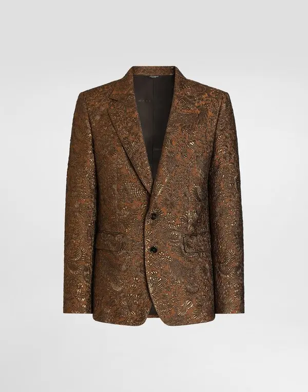 Dolce & Gabbana Sicilia Light Single-breasted Brocade Jacket - Bordeaux