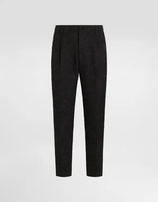 Dolce & Gabbana Floral Brocade Trousers - Black