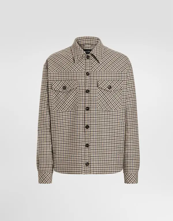 Dolce & Gabbana Quilted Houndstooth Wool Jacket