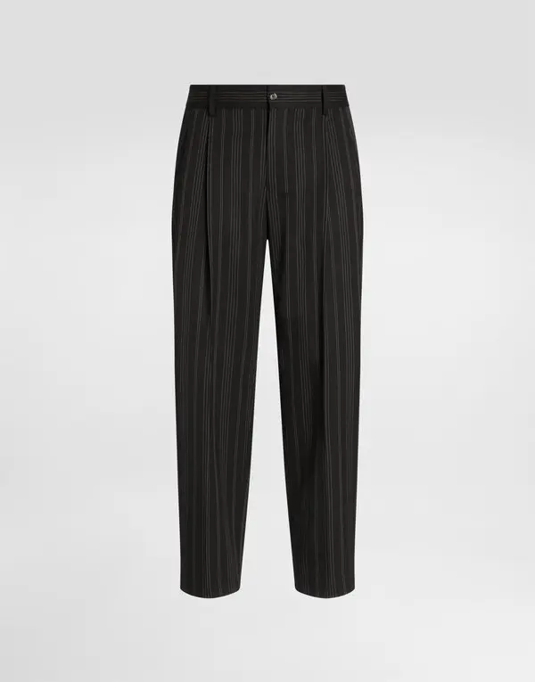 Dolce & Gabbana Pinstripe Wool Trousers - Multicolor