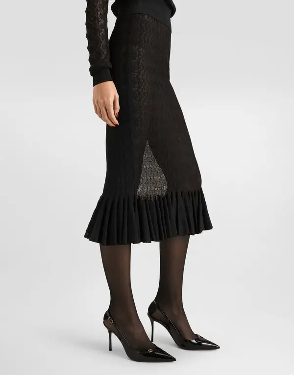 Dolce & Gabbana Lace-stitch Knit Skirt Collection